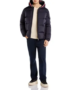 Moncler Lacfroid Stripe Hood Down Puffer Jacket