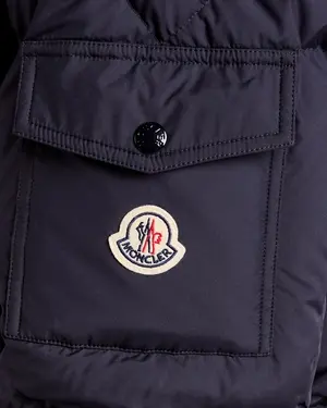 Moncler Lacfroid Stripe Hood Down Puffer Jacket