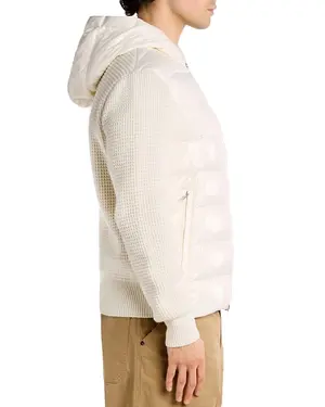Moncler Wool & Cashmere Hooded Panel Puffer Jacket