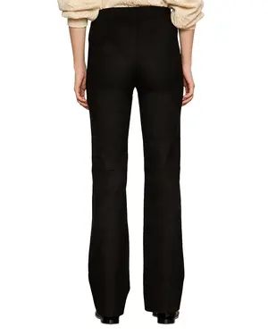Sanctuary Faux Suede Flared Leggings - Black