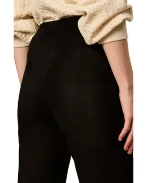Sanctuary Faux Suede Flared Leggings - Black