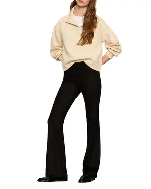 Sanctuary Faux Suede Flared Leggings - Black
