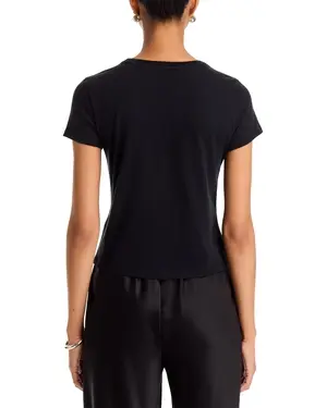 Majestic Filatures Deluxe Cotton Crop Short Sleeve Crewneck Tee - Noir