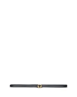 Maje Slim Leather Belt - Black