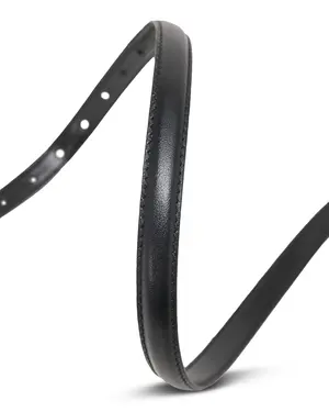 Maje Slim Leather Belt - Black