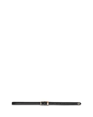 Maje Slim Leather Belt - Black