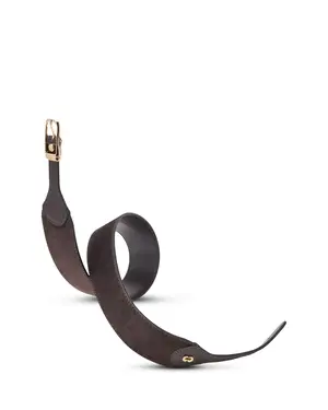 Maje Suede & Leather Corset Belt - Dark Brown