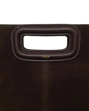 Maje M Fringed Suede Crossbody Bag - Dark Brown