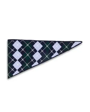 Maje Wool Argyle Triangle Scarf - Navy