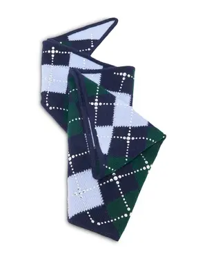 Maje Wool Argyle Triangle Scarf