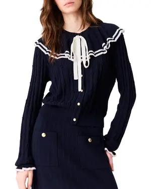 Maje Migna Layered Cape Cardigan