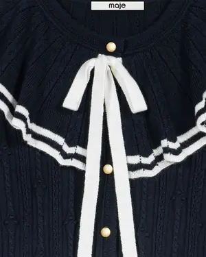 Maje Migna Layered Cape Cardigan