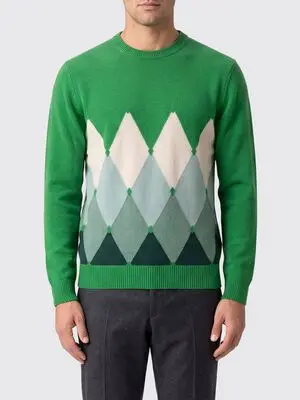 BALLANTYNE Diamond Pattern Pure Cashmere Crewneck Jumper - Green