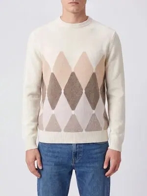 BALLANTYNE Diamond Pattern Pure Cashmere Crewneck Jumper - Multicolor