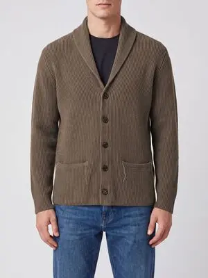 BALLANTYNE V-neck Pure Wool Button-up Cardigan - Brown