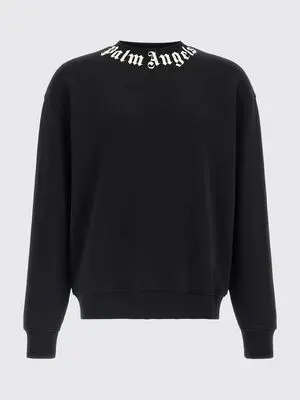 Palm Angels Logo Cotton Crewneck Sweatshirt With Dropped Shoulders