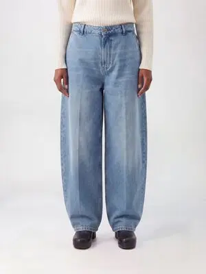 AMI Paris High-waisted Wide-leg Jeans In Cotton Denim