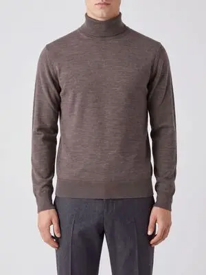BALLANTYNE Virgin Wool Long-sleeved Turtleneck Jumper - Brown