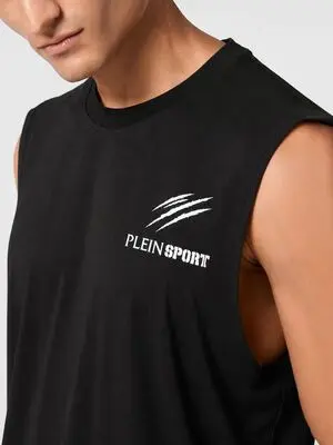 PLEIN SPORT Contrast Logo Cotton Tank Top