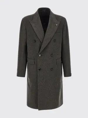 Tagliatore Double-breasted Long Coat In Pure Virgin Wool