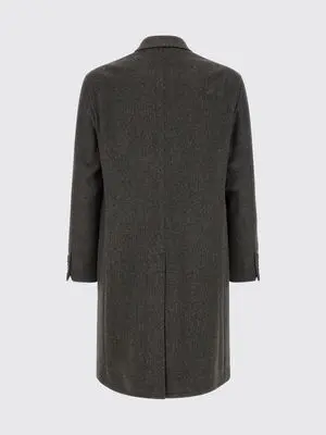 Tagliatore Double-breasted Long Coat In Pure Virgin Wool