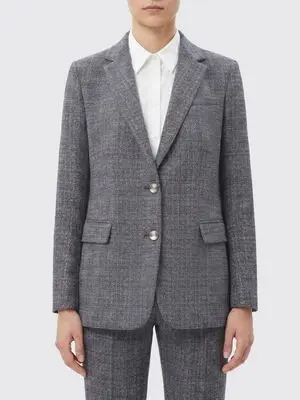 Fabiana Filippi Single-breasted Blazer In Virgin Wool With Flap Pockets - Blue