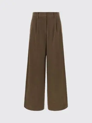 Brunello Cucinelli Wide-leg 100% Cashmere Tailored Trousers With Monili