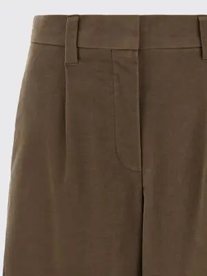 Brunello Cucinelli Wide-leg 100% Cashmere Tailored Trousers With Monili
