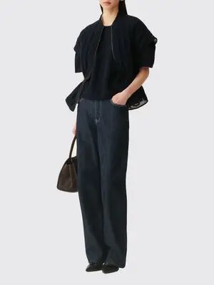 Fabiana Filippi Short Quilted Wool And Cashmere Cape With Bomber Collar
