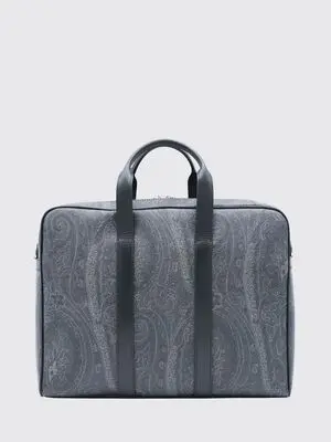 Etro Arnica Paisley Coated Cotton Briefcase With Leather Handles