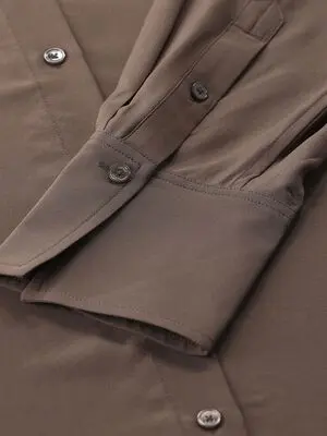 TOTEME Relaxed Fit Pure Silk Shirt With French Collar - Brown