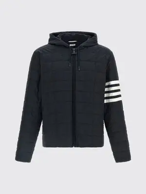 Thom Browne Ripstop Nylon Down Jacket With Hood And Iconic 4-bar Stripe