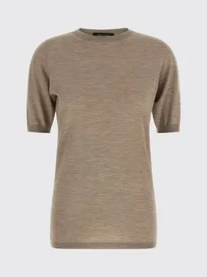 Fabiana Filippi Cashmere And Silk Short-sleeved Crew Neck Jumper - Dove Grey