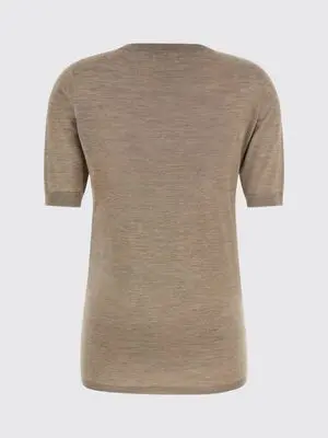 Fabiana Filippi Cashmere And Silk Short-sleeved Crew Neck Jumper - Dove Grey