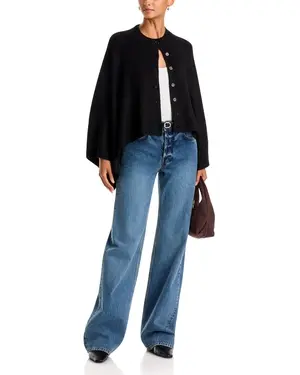 Aqua Cape Sleeve Crewneck Cardigan Exclusive