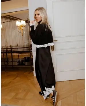Aqua X Nicky Hilton Lace Trim Slip Dress & Sweater Exclusive