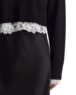 Aqua X Nicky Hilton Lace Trim Slip Dress & Sweater Exclusive