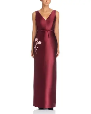 Erdem Embellished Mikado Pencil Gown