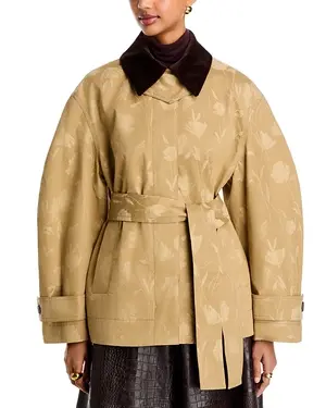 Erdem Poppy Cotton Jacquard Oversize Jacket