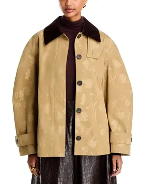 Erdem Poppy Cotton Jacquard Oversize Jacket