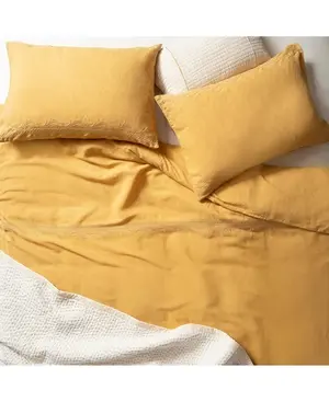 ZSA ZSA ZSU Mino Emroidered Cotton Linen Duvet Cover Set