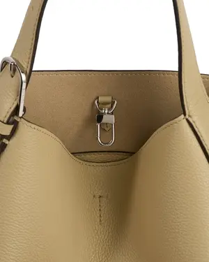 TOTEME Petite Belted Leather Tote Bag - Cashew
