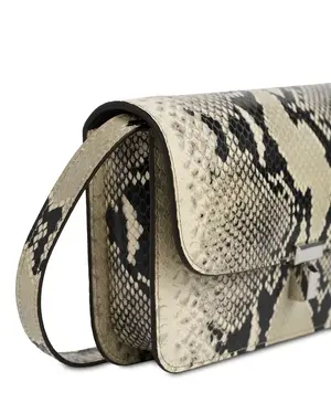 TOTEME T-lock Python Embossed Leather Crossbody Bag - Black/ecru
