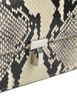 TOTEME T-lock Python Embossed Leather Crossbody Bag - Black/ecru