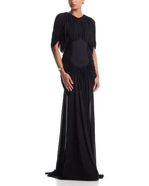 HEIRLOME Micka Draped Blouson Gown - Black