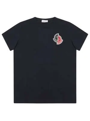 Moncler Moncler Monogram Appliqué Mini T-Shirt Blu