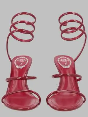 RENE` CAOVILLA Rene Caovilla Cleo Sandals With 8 Cm Heel In 100% Leather - Red