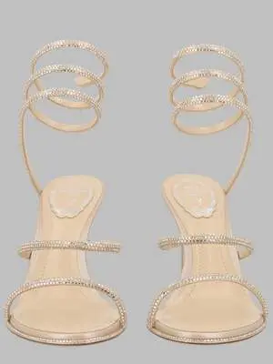 RENE` CAOVILLA Cleo Heeled Sandals With 8 Cm Heel - Brown