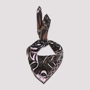 Emilio Pucci Style 90x90 Silk Scarf For - Multicolour