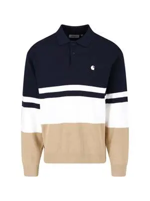 Carhartt Work In Progress Striped Knit Polo Sweater - Multicolor